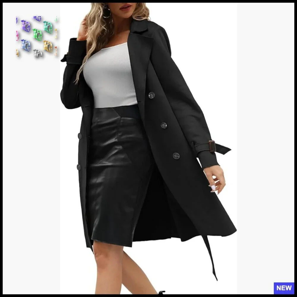 Jackets & Coats | Faux Suede Trench Coat Windbreaker Lightweight Chic ...
